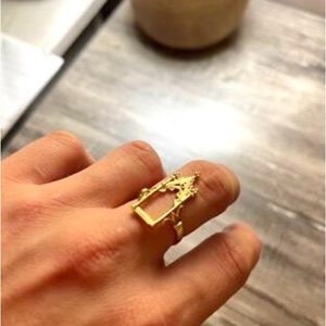 Jewelry | 23 Gold Ornate Castle Ring Fairytale Castle Door Medieval ...